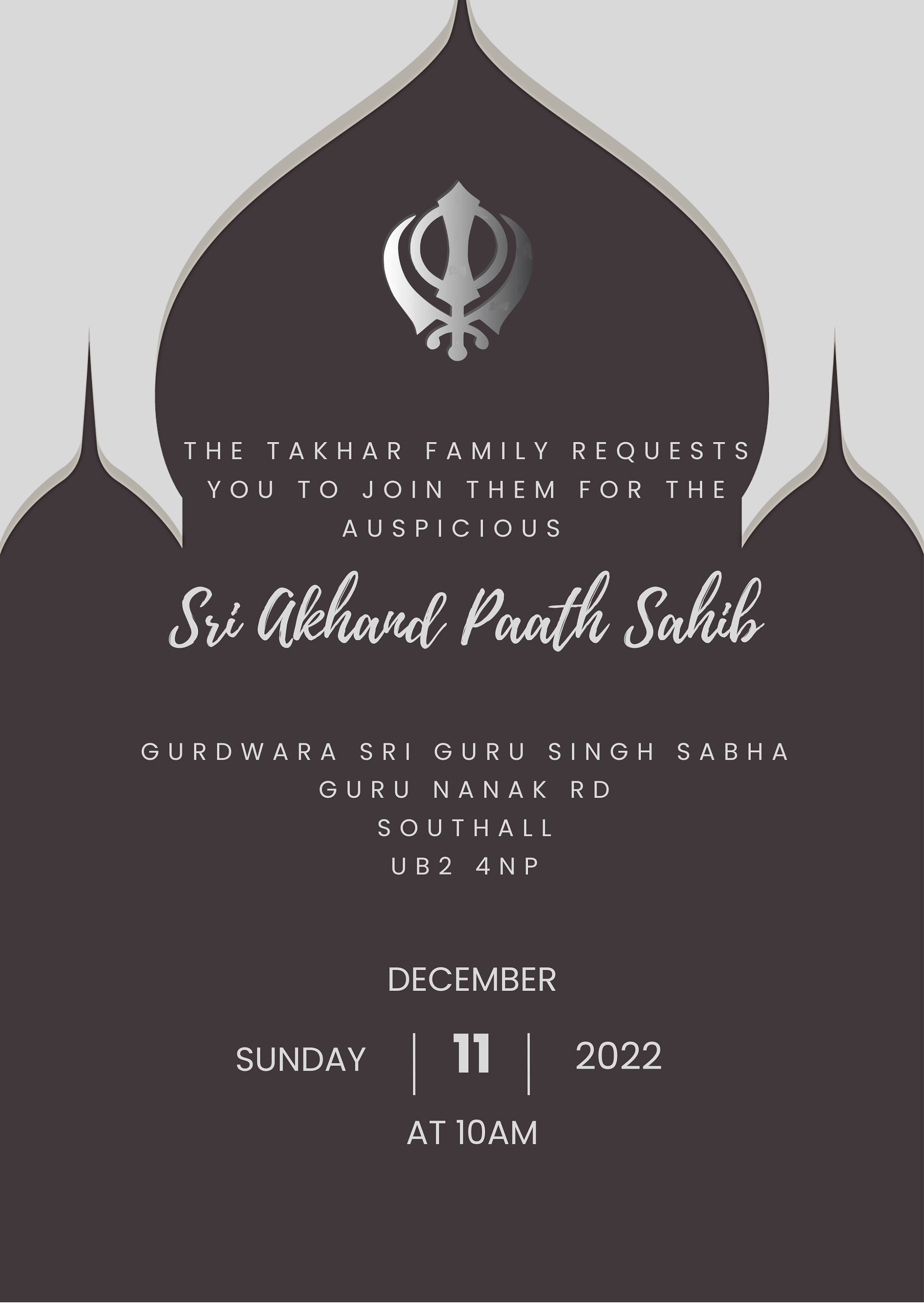 Akhand Path Invitation Sikh Invitations Sri Akhand Path Sahib - Etsy Canada