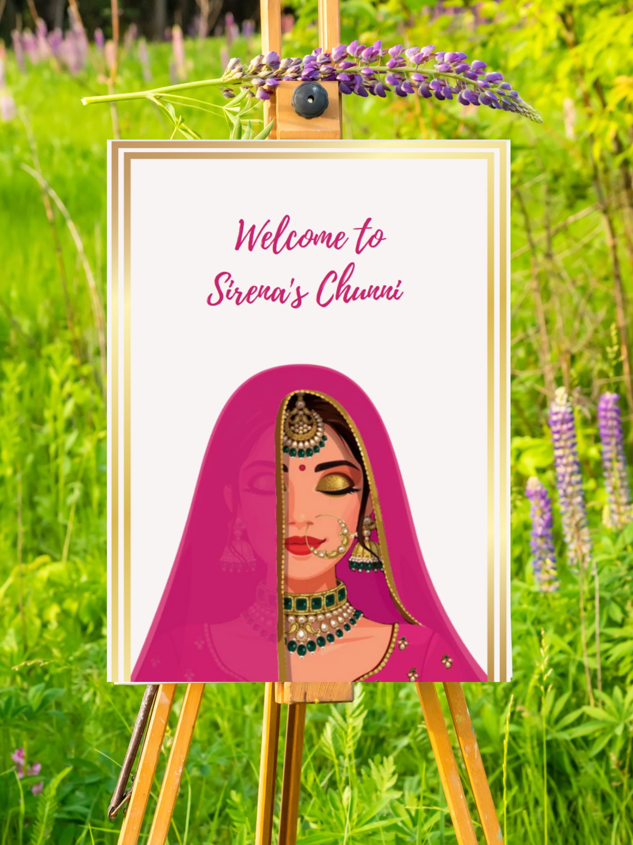 Chunni Welcome Signs Punjabi for Chunni Signages, Wedding Chunni ...