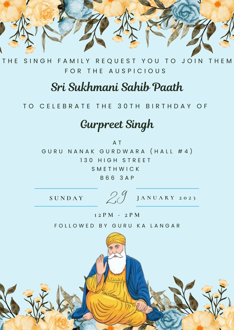 Sri Sukhmani Paath Invites - Sukhmani Sahib Invites - Sri Sukhmani ...
