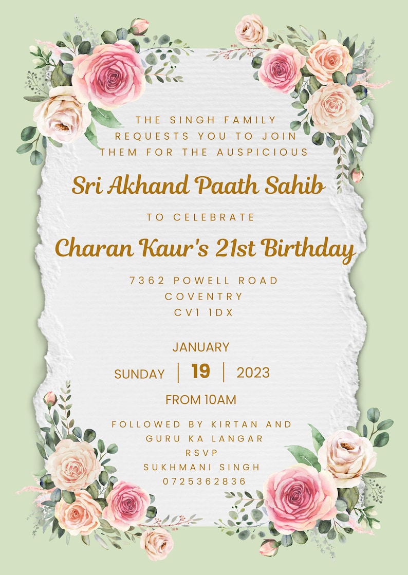 Akhand Path Invitation Sikh Invitations, Sri Akhand Path Sahib Invite ...
