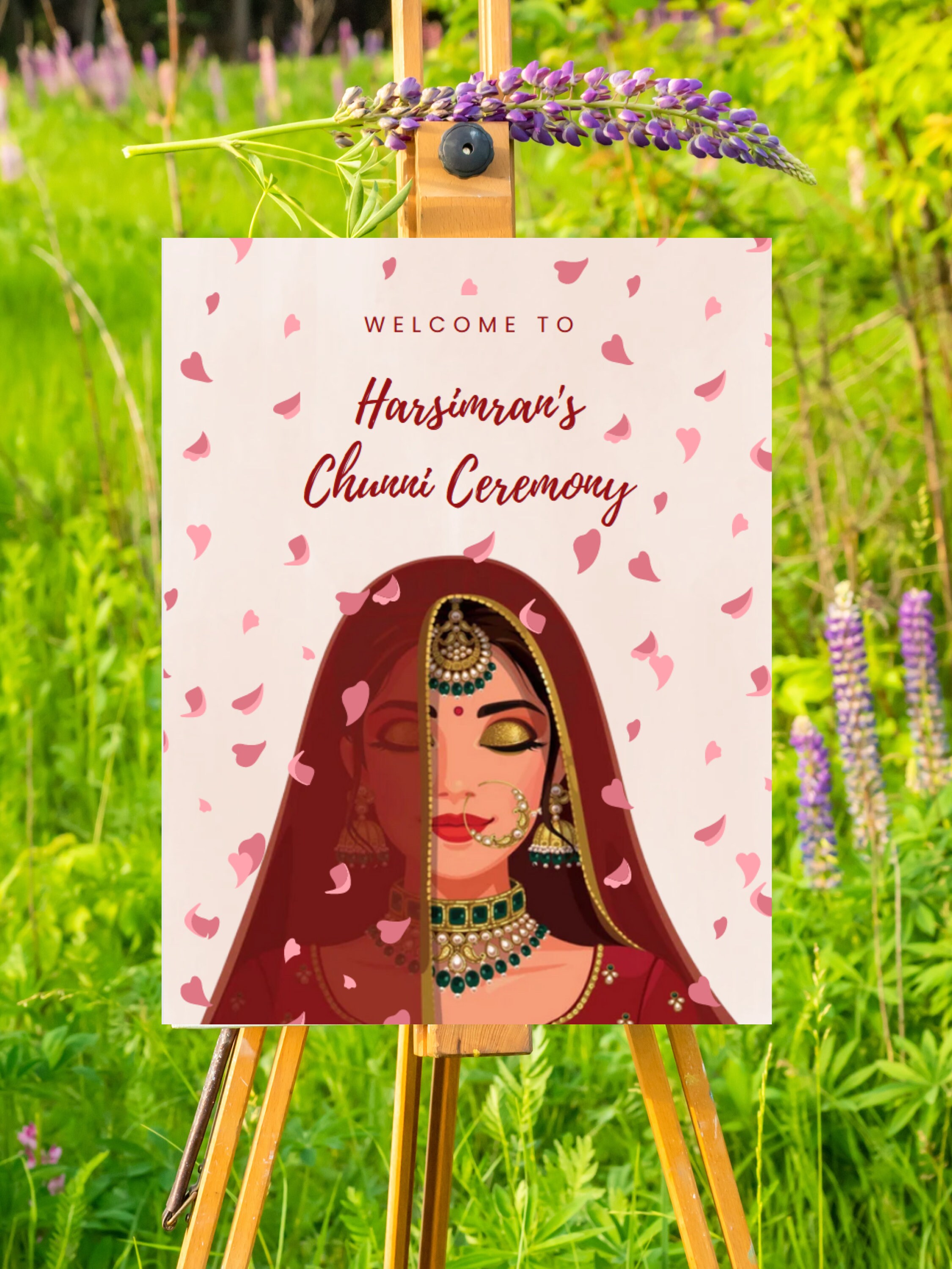 Chunni Welcome Signs Punjabi for Chunni Signages, Wedding Chunni ...