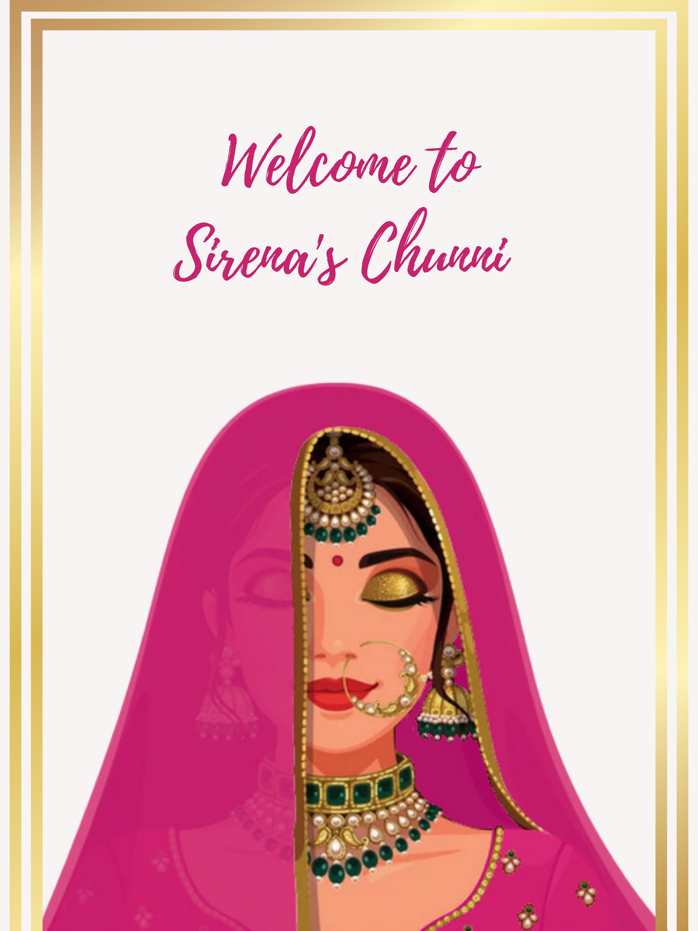 Chunni Welcome Signs Punjabi for Chunni Signages, Wedding Chunni ...
