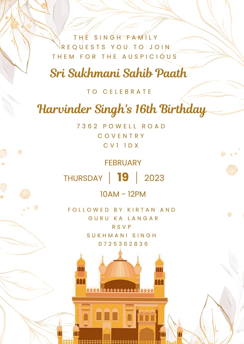 Sri Sukhmani Paath Invites - Sukhmani Sahib Invites - Sri Sukhmani ...
