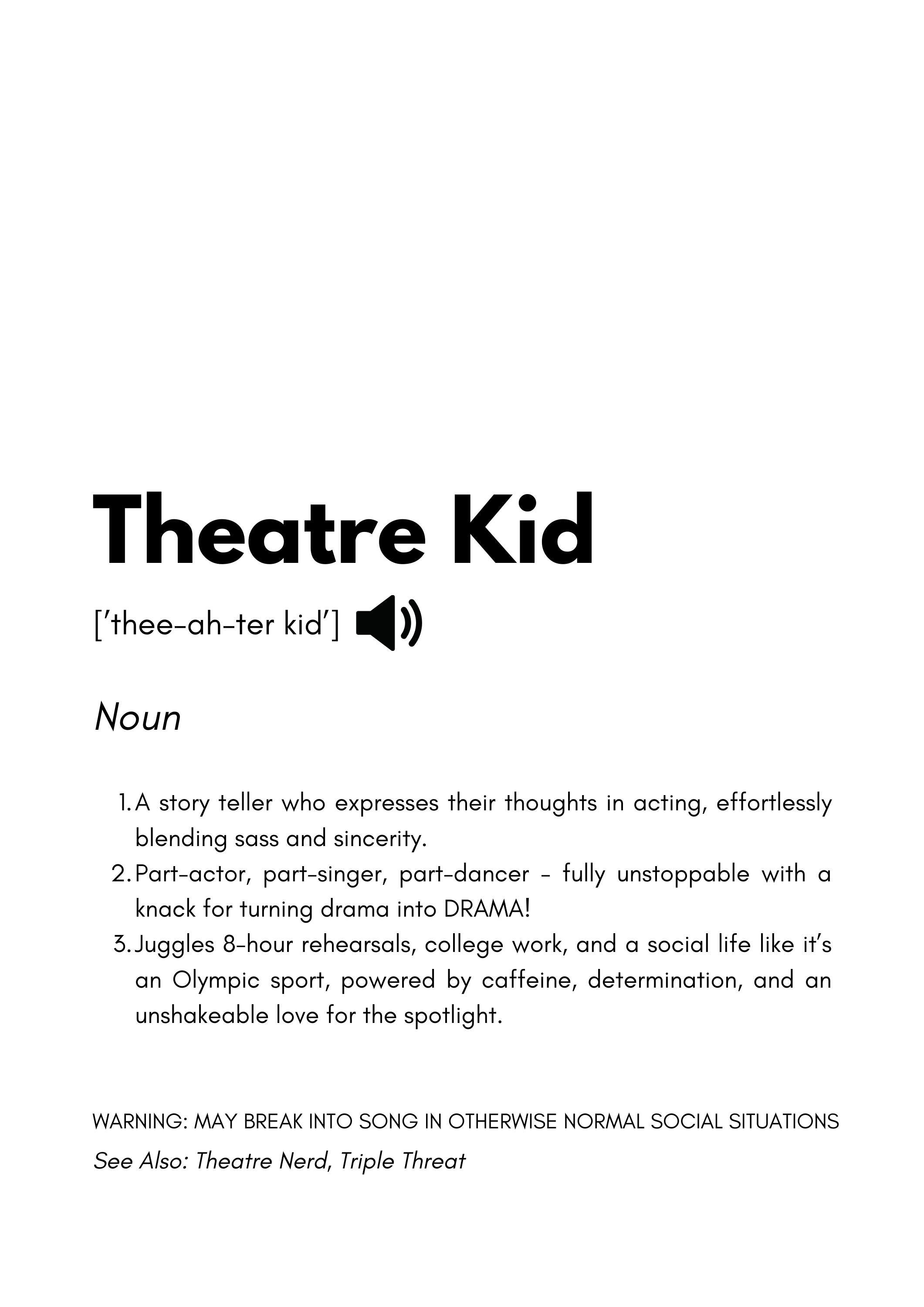 Theatre Kid Poster - Etsy