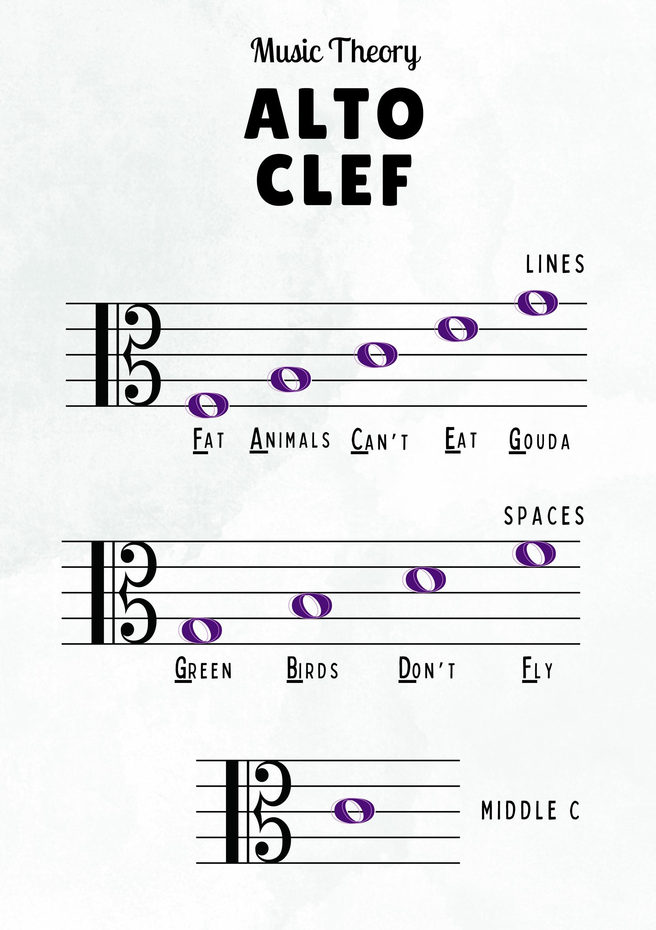 Clef Posters for Music Theory - Etsy