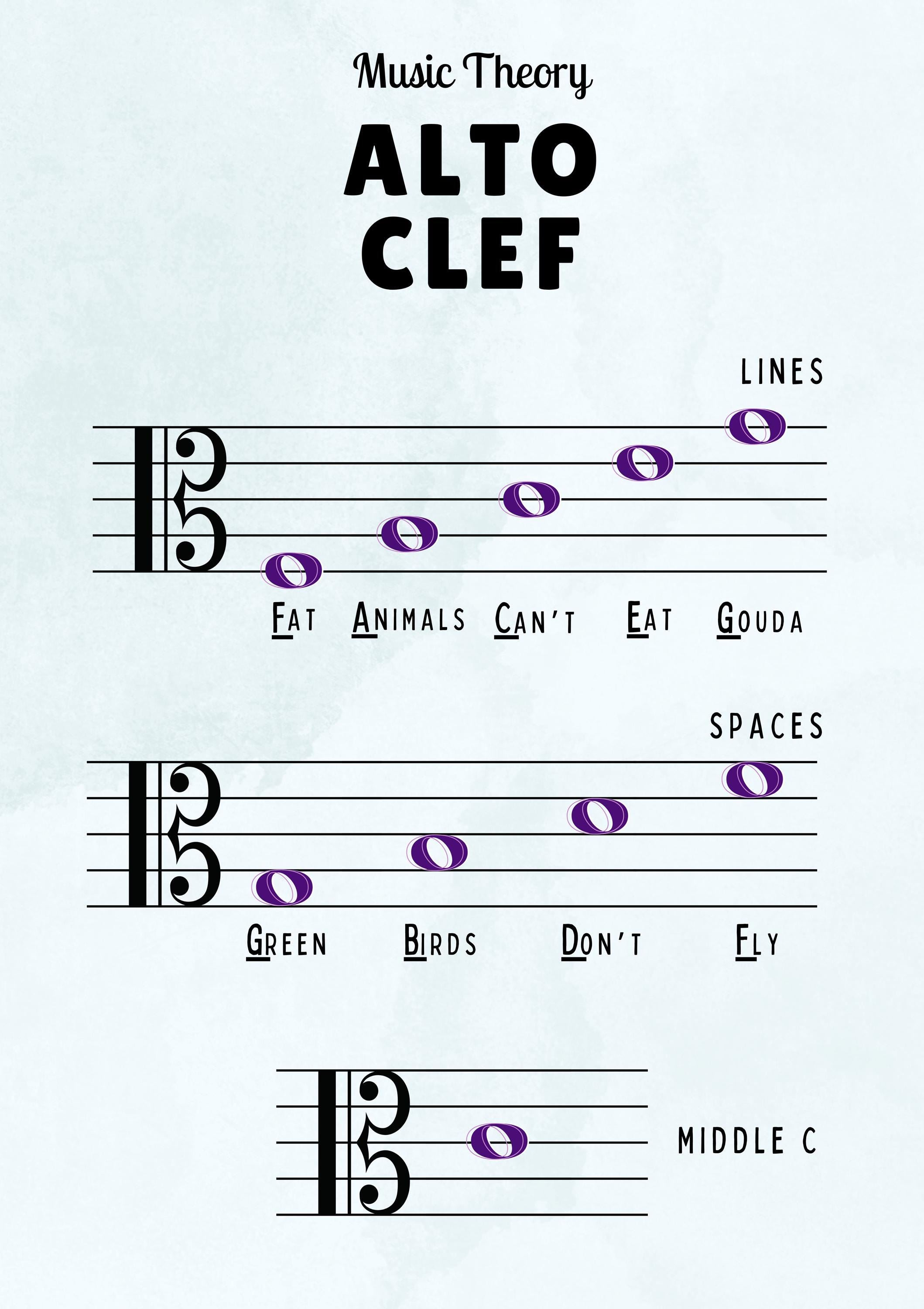 Clef Posters for Music Theory - Etsy