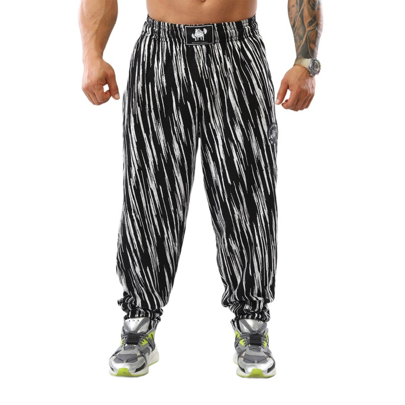 Men's Baggy Sweatpants With Zippered Pockets , Oldschool Gym Muscle ...