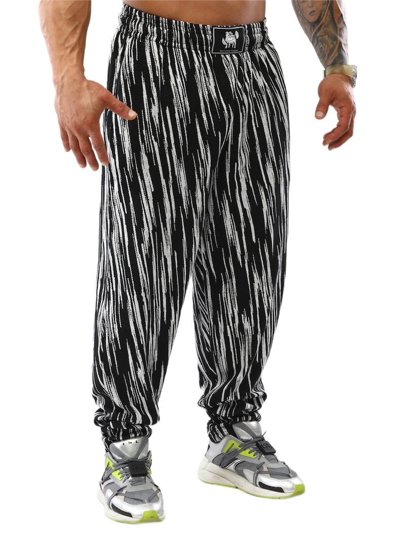 Men's Baggy Sweatpants With Zippered Pockets , Oldschool Gym Muscle ...