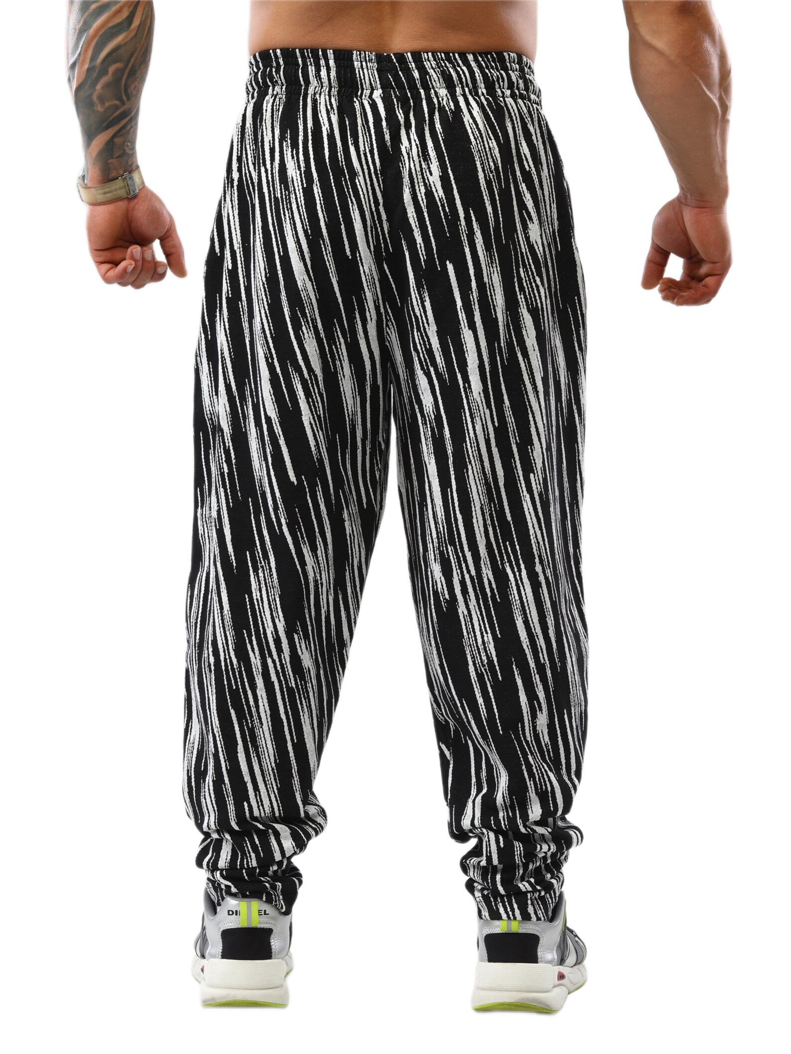 Men's Baggy Sweatpants With Zippered Pockets , Oldschool Gym Muscle ...