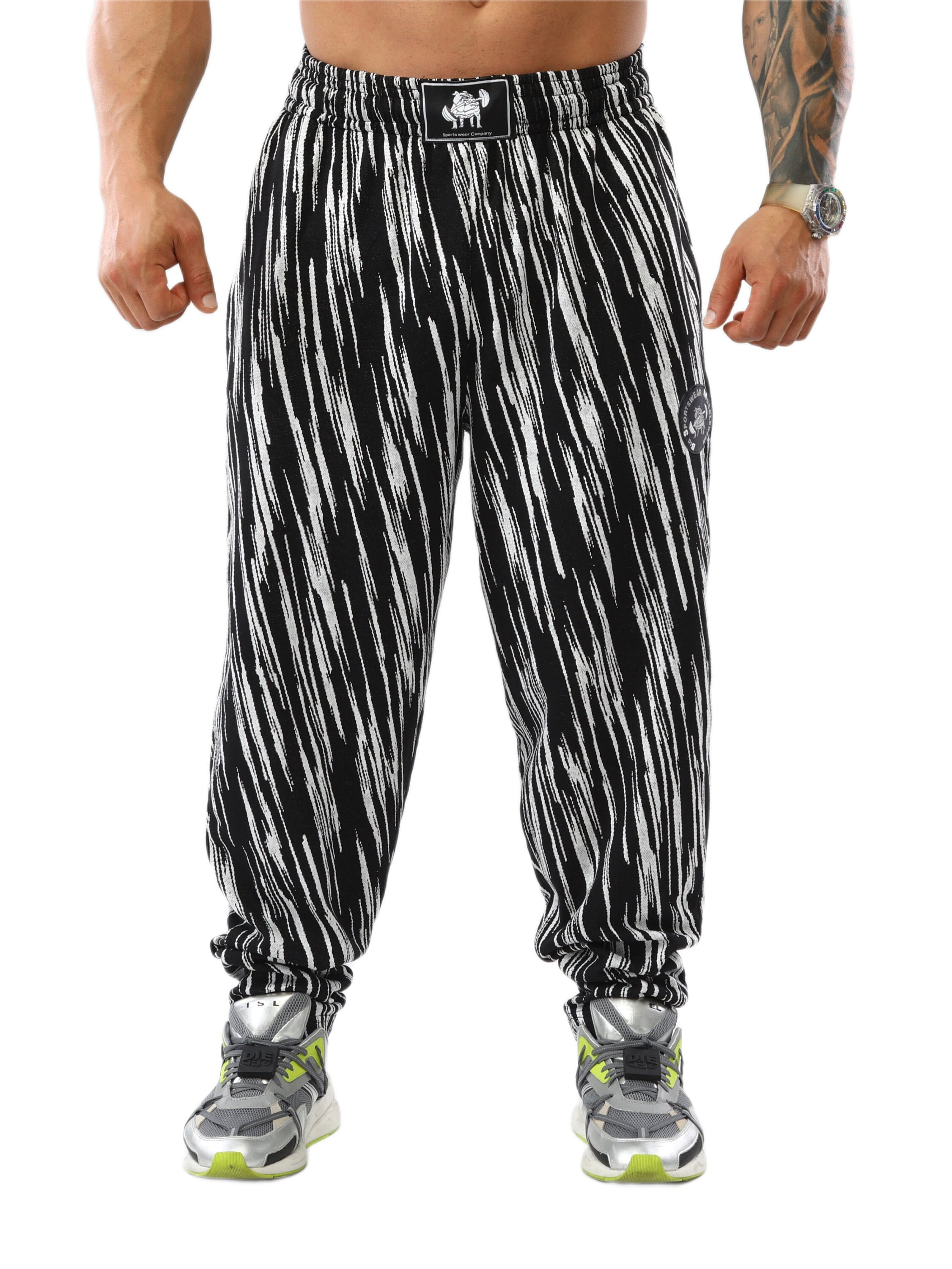 Men's Baggy Sweatpants With Zippered Pockets , Oldschool Gym Muscle ...