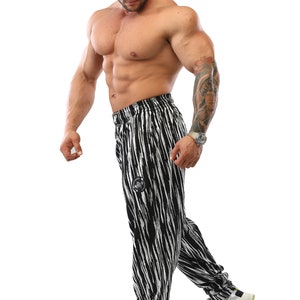 Men's Baggy Sweatpants With Zippered Pockets , Oldschool Gym Muscle ...