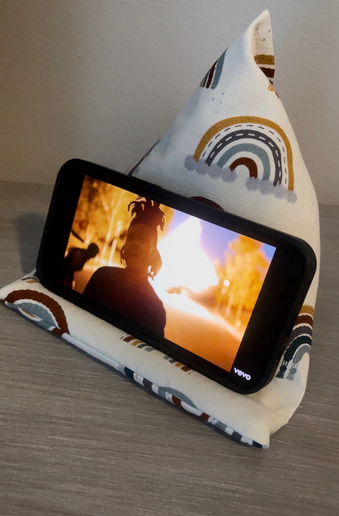 Cotton Cell Phone Stand: Rainbow Print Phone Holder - Etsy