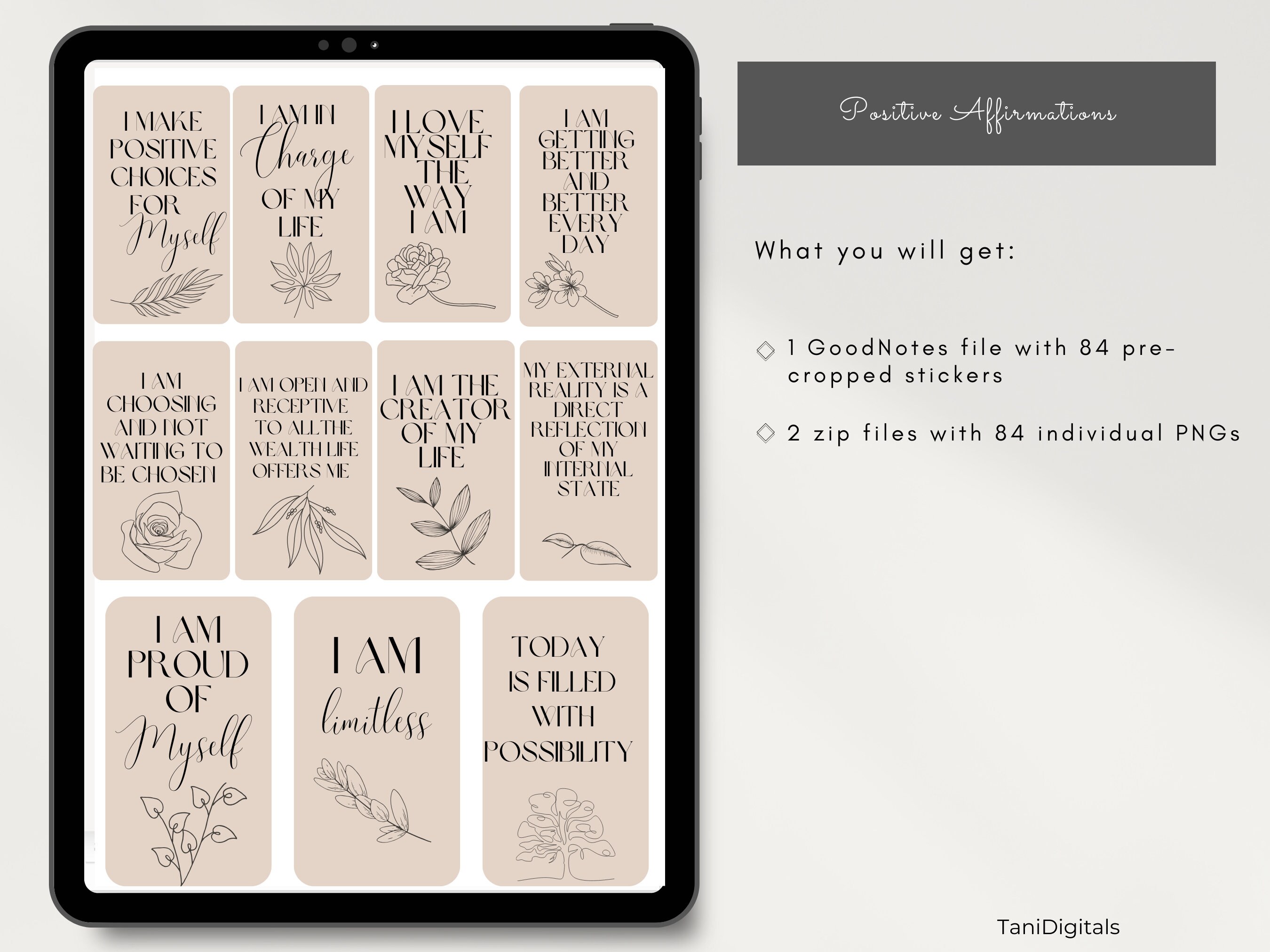 Affirmation Stickers Digital Collection - Positive Words and ...