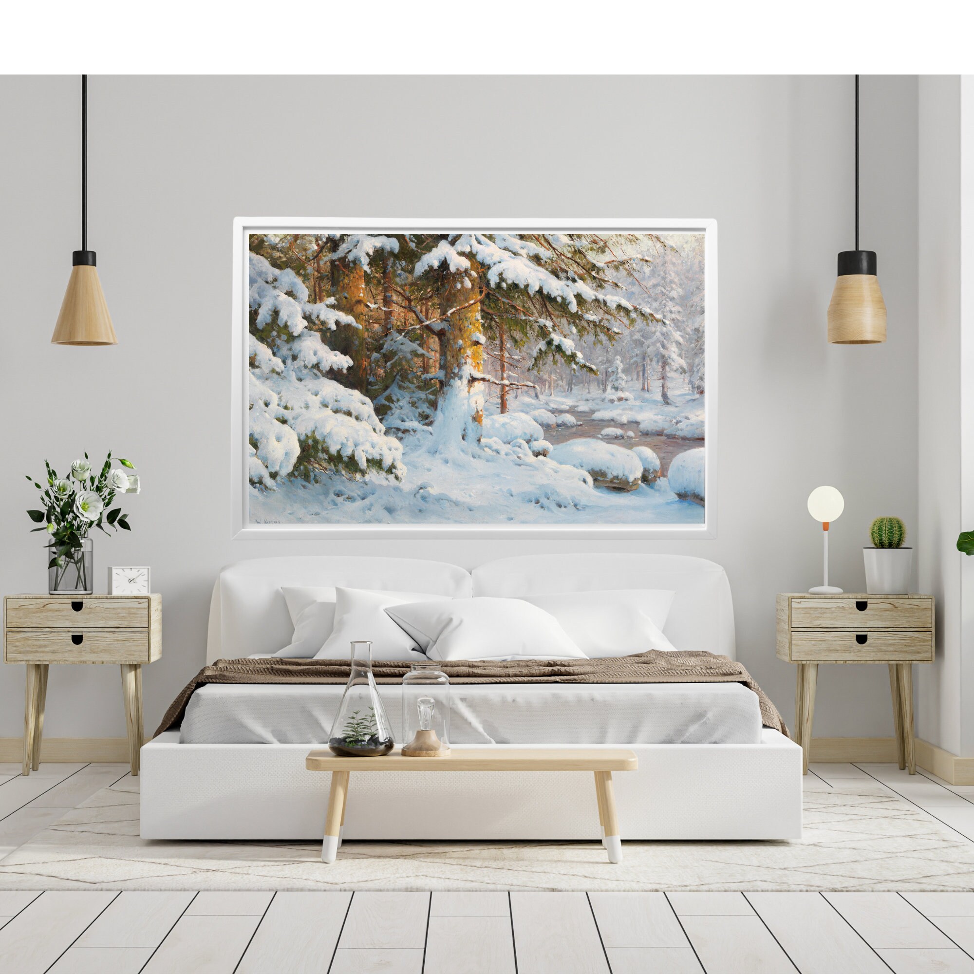 Winter Tree Wall Art, Winter Landscape, Rustic Winter Trees, Winter ...