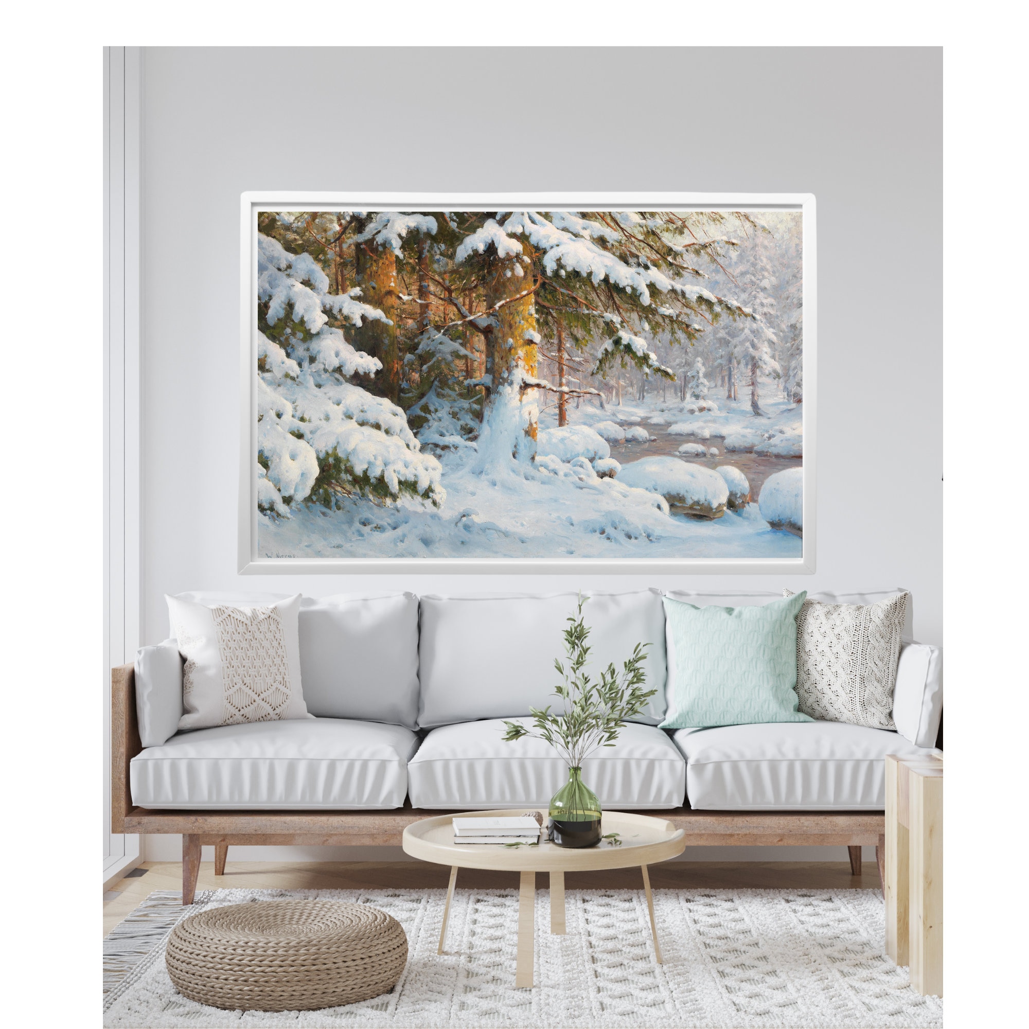 Winter Tree Wall Art, Winter Landscape, Rustic Winter Trees, Winter ...