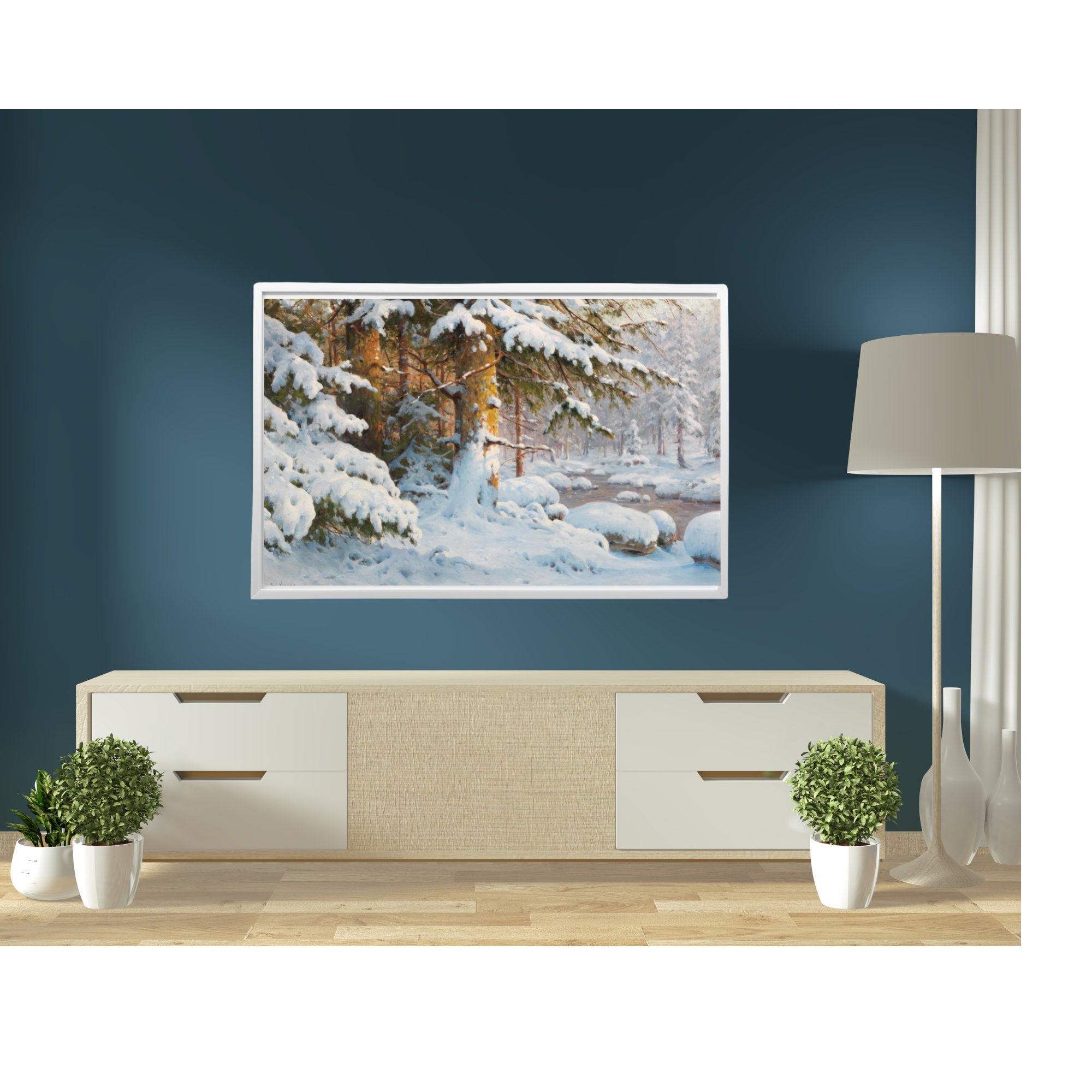 Winter Tree Wall Art, Winter Landscape, Rustic Winter Trees, Winter ...