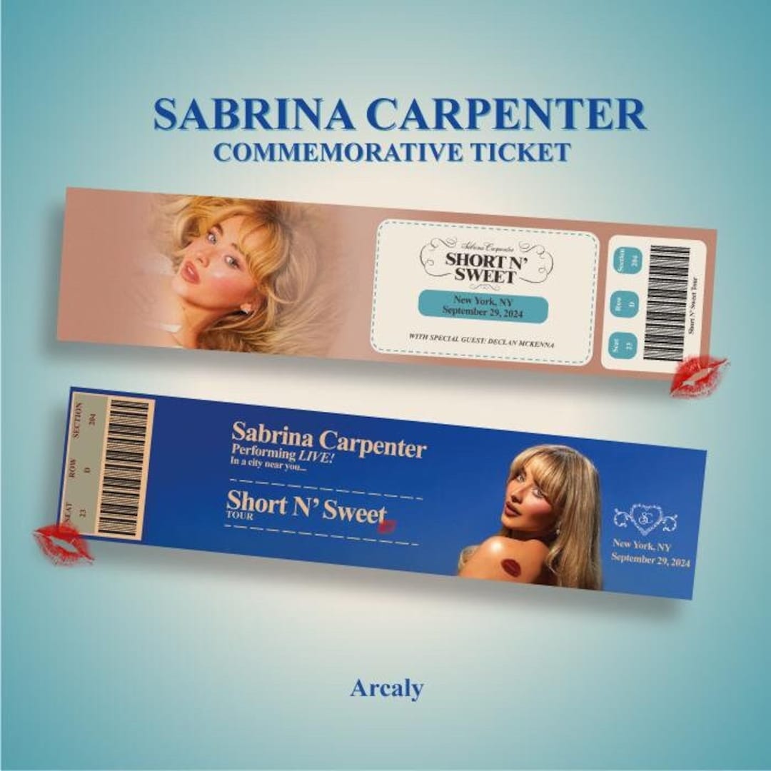 Sabrina Carpenter Commemorative Ticket Instant Download Digital Art ...