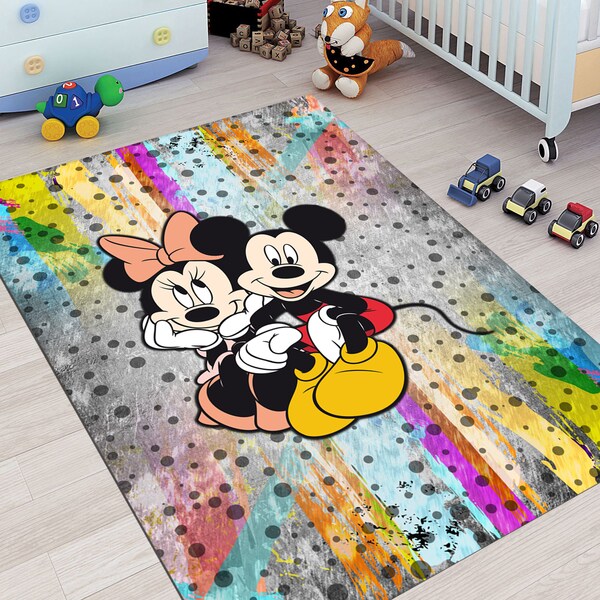 Mickey and Minnie Rug - Etsy