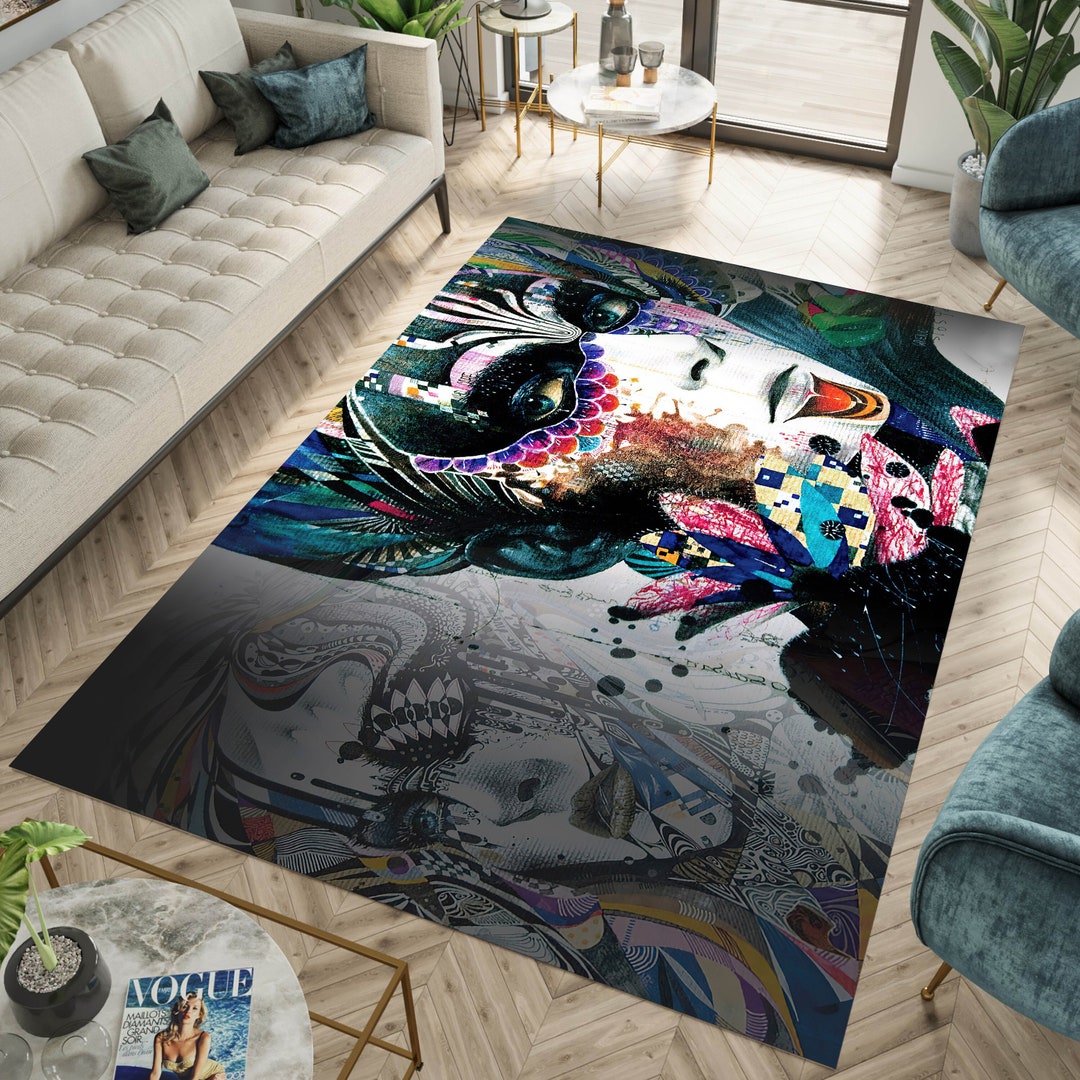 Art Rugwoman Carpet Oil Painting Pattern Women Rug - Etsy