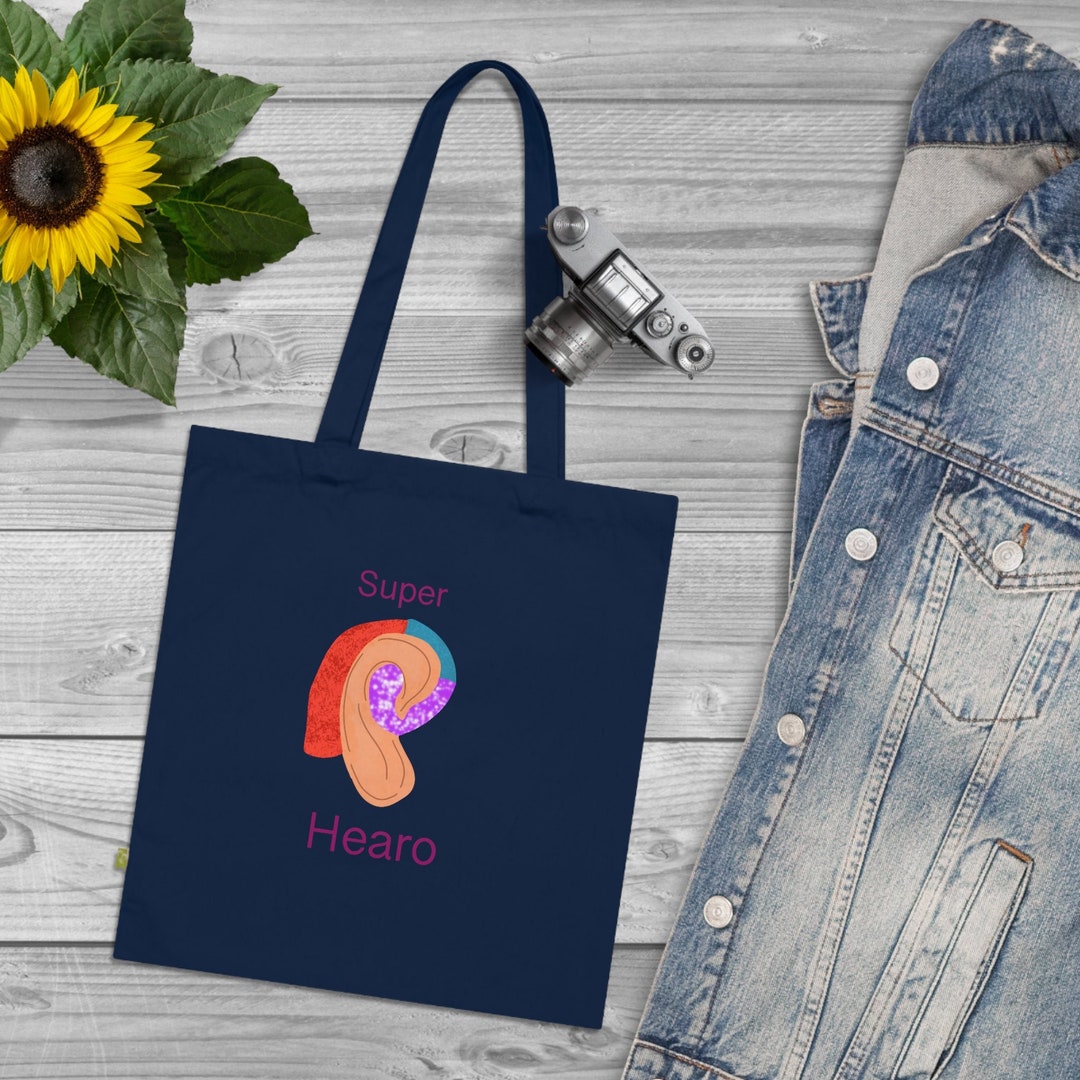 Super Hearo Tote Bag, Deaf Artwork, Organic Cotton Tote Bag for Her ...