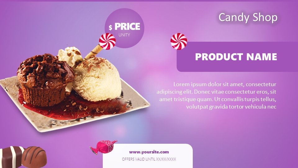 Candy Store Powerpoint Animated Template digital Food Menu Board - Etsy