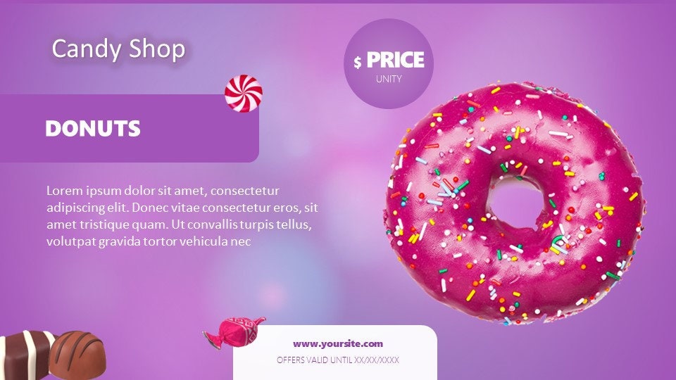 Candy Store Powerpoint Animated Template digital Food Menu Board - Etsy