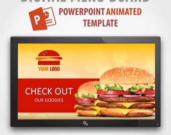 Single Page Restaurant Menu 1 Digital Signage Powerpoint Animated ...