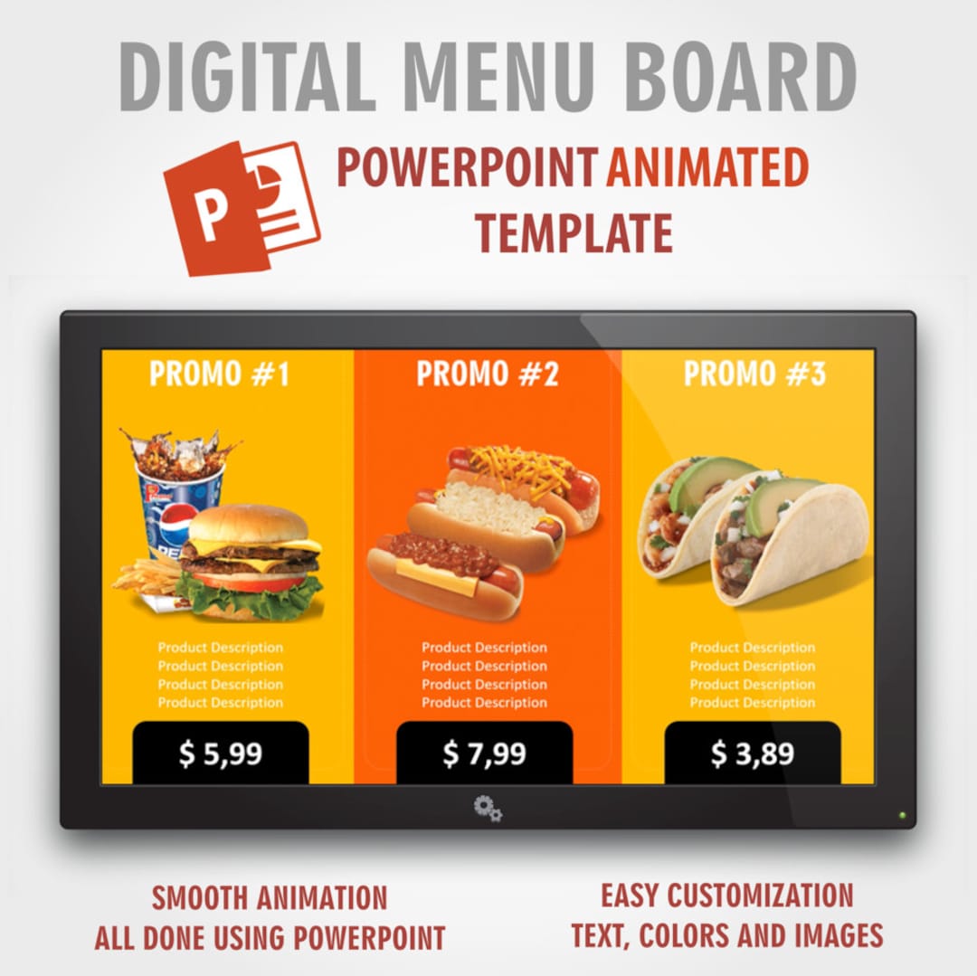 Digital Signage Powerpoint Food Presentation Animated Template - Etsy