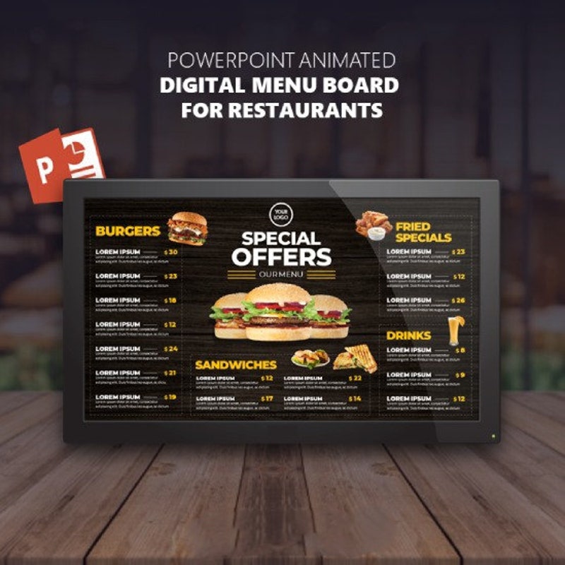 Tv Menu Board Template - Etsy