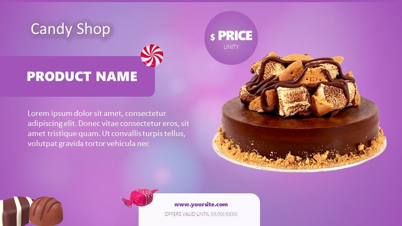 Candy Store – Powerpoint Animated Template (digital Food Menu Board) - Etsy