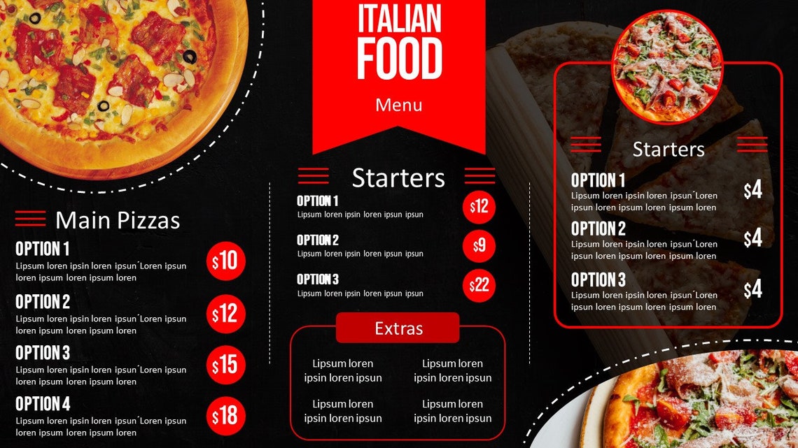 Single Page Restaurant Menu #1 – Digital Signage Powerpoint Animated ...