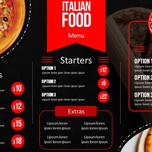 Single Page Restaurant Menu #1 – Digital Signage Powerpoint Animated ...