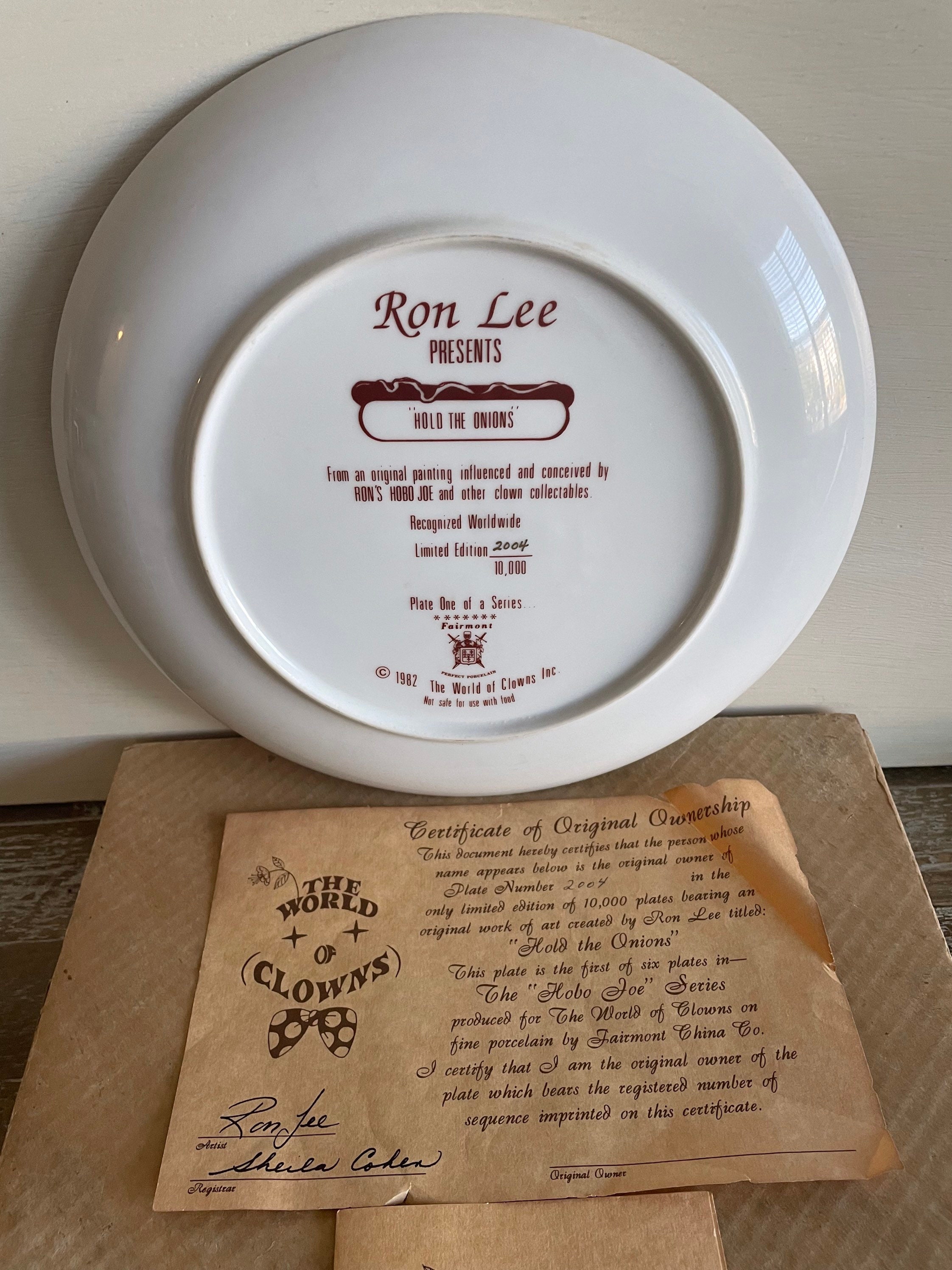Ron Lees hold the Onions the World of Clowns Inc. Plate 1982 - Etsy