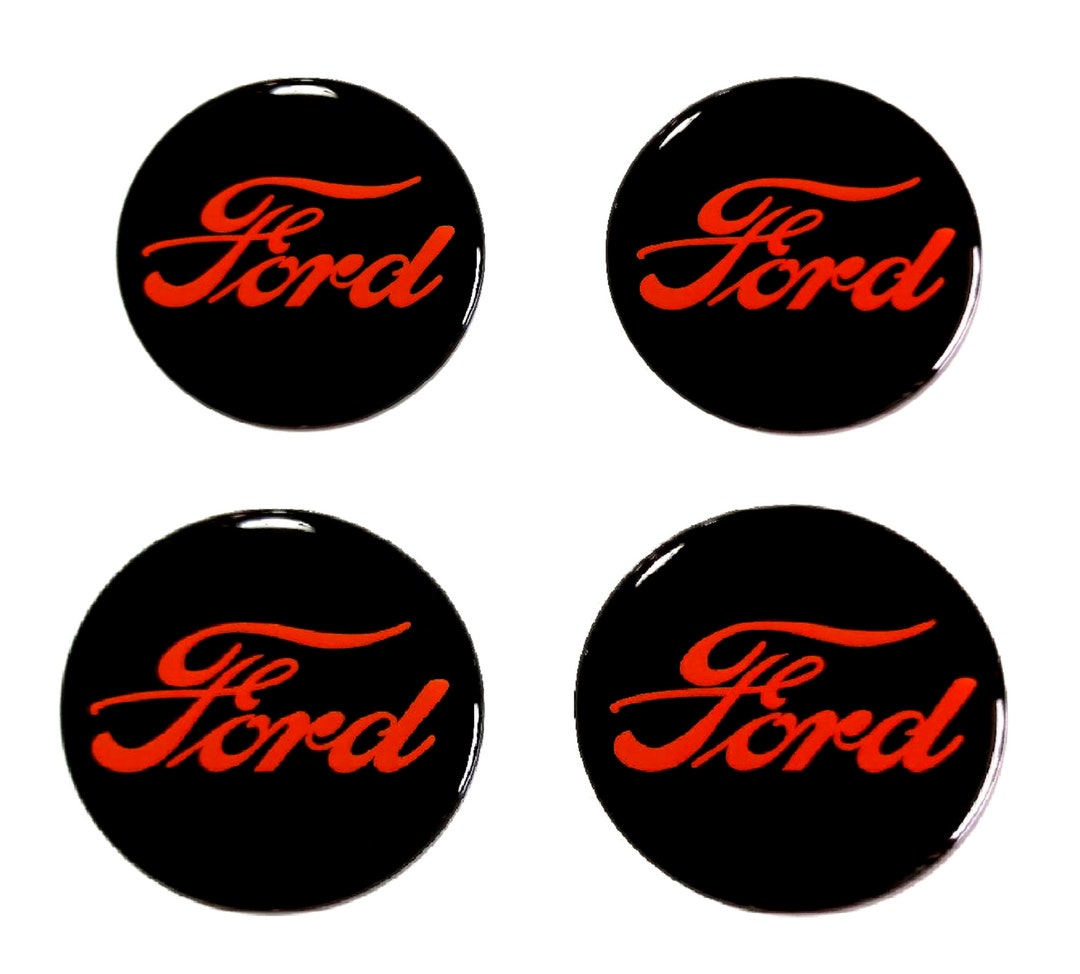 Set of 4 Pcs. Ford Center Wheel Caps Logo Resin Domed Sticker Decals ...