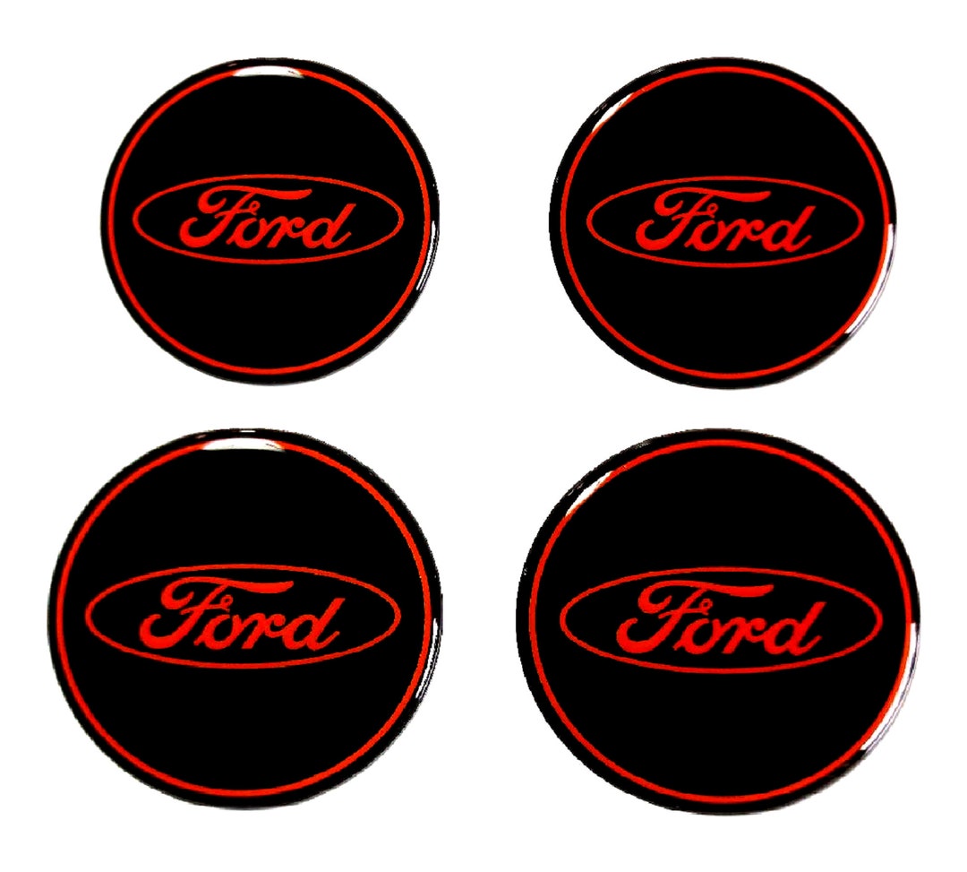 Set of 4 Pcs. Ford Center Wheel Caps Logo Resin Domed Stickers Decals A ...