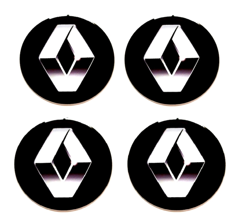 Renault, Resin Domed Stickers: Wheel Center Caps, Retro, Logo, (set of ...