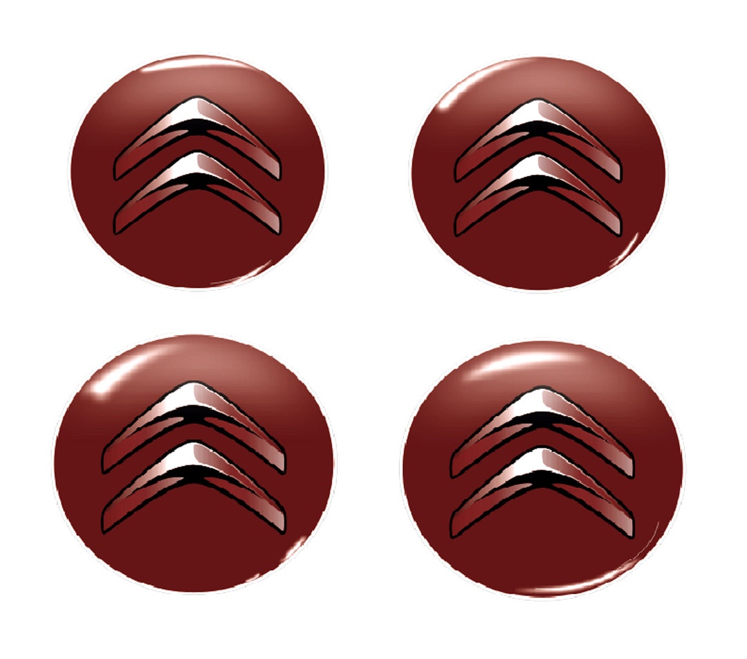 Set of 4 Pcs. Citroen Center Wheel Caps Logo Resin Domed Stickers ...
