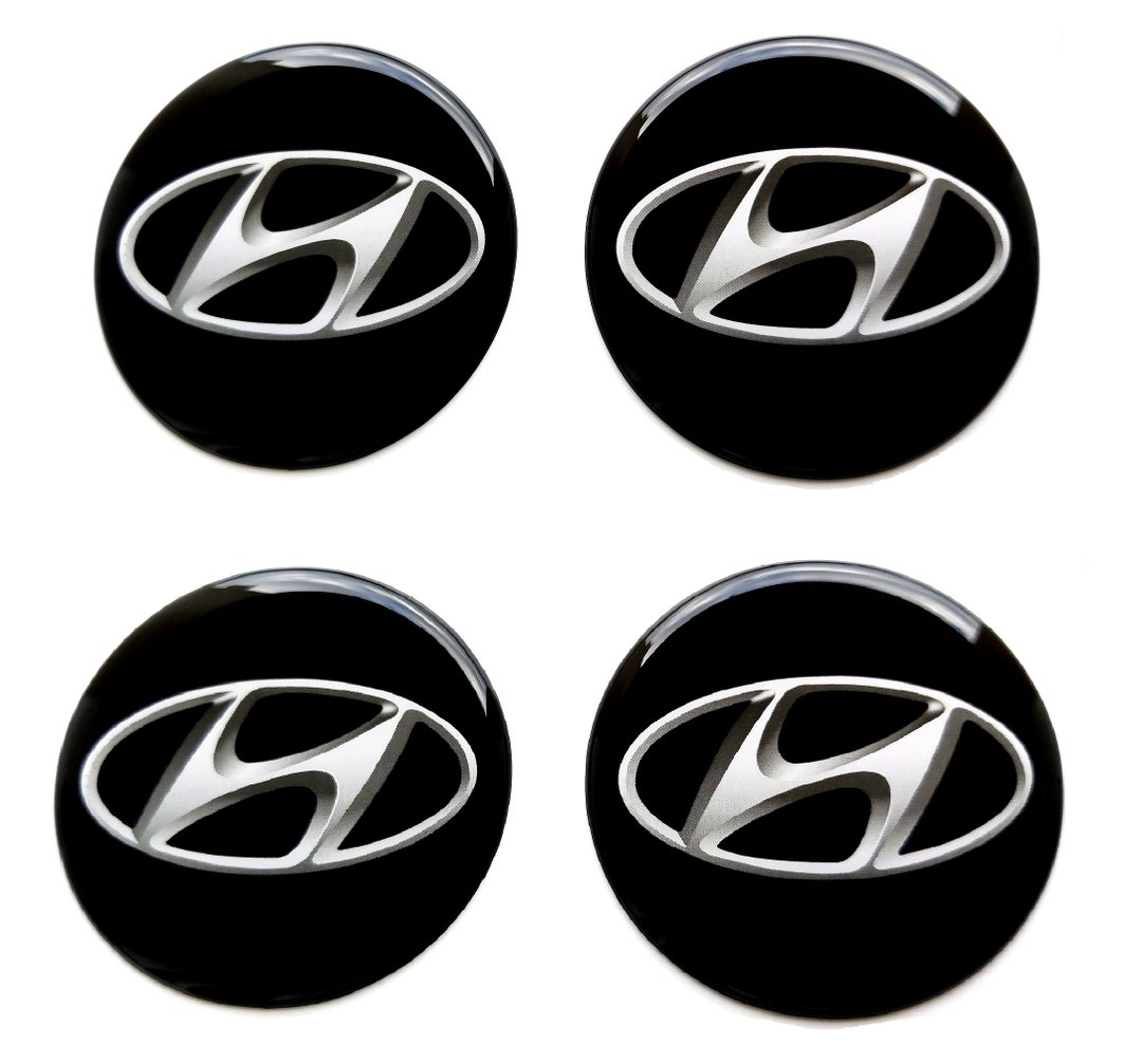Set van 4 stuks. Hyundai Center Wheel Caps-logo hars koepelvormige ...