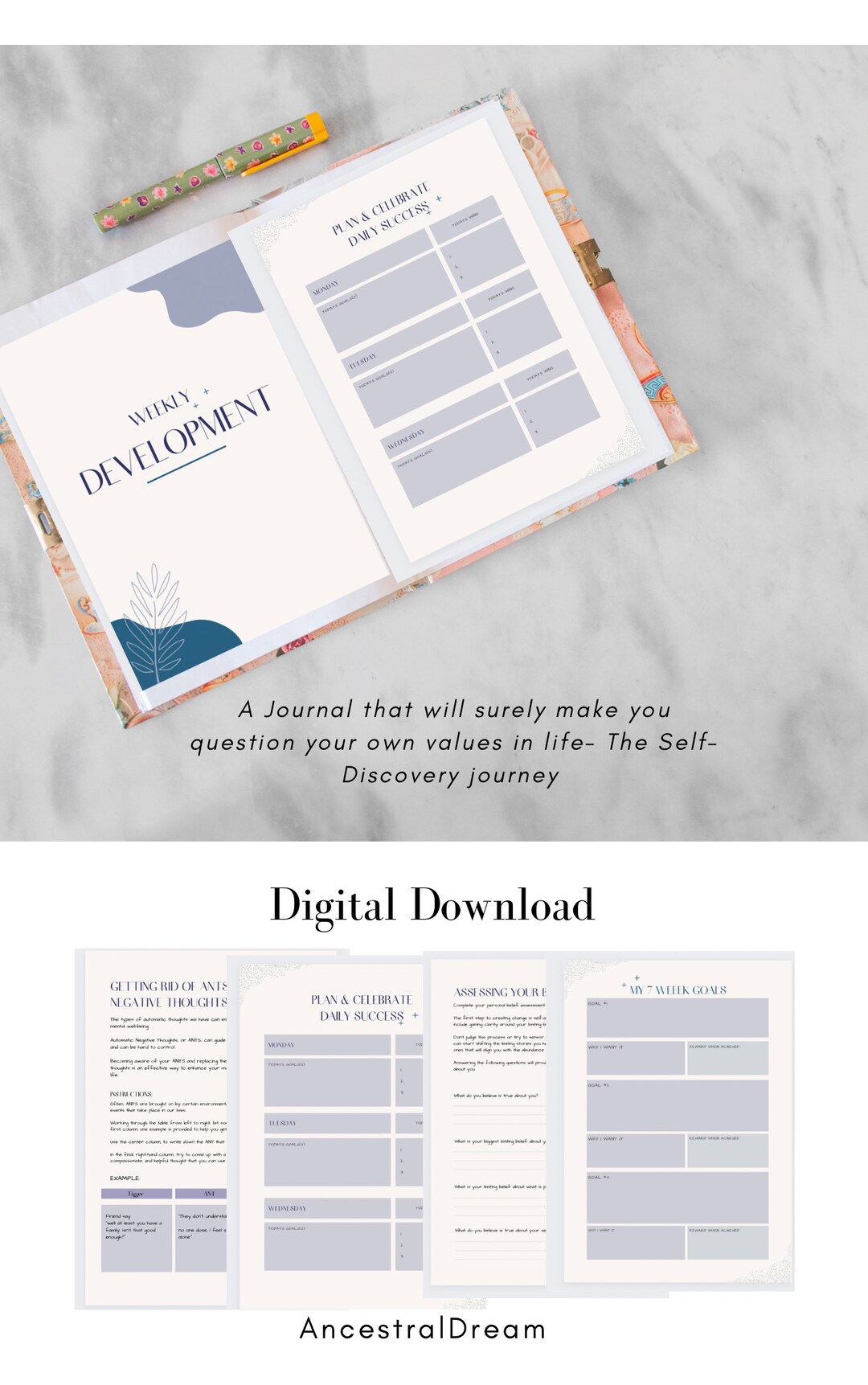 Self-discovery Journaling Workbook Discover and Love Your Authentic ...
