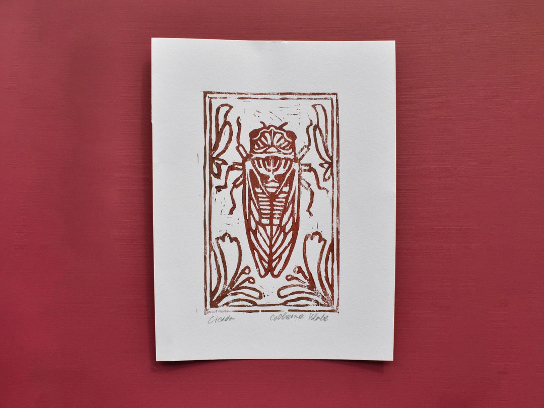 Cicada Linocut Print - Etsy