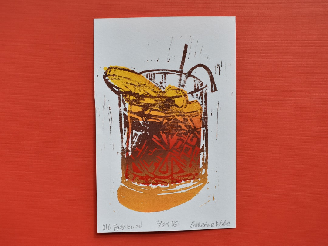 Old Fashioned Linocut Print - Etsy