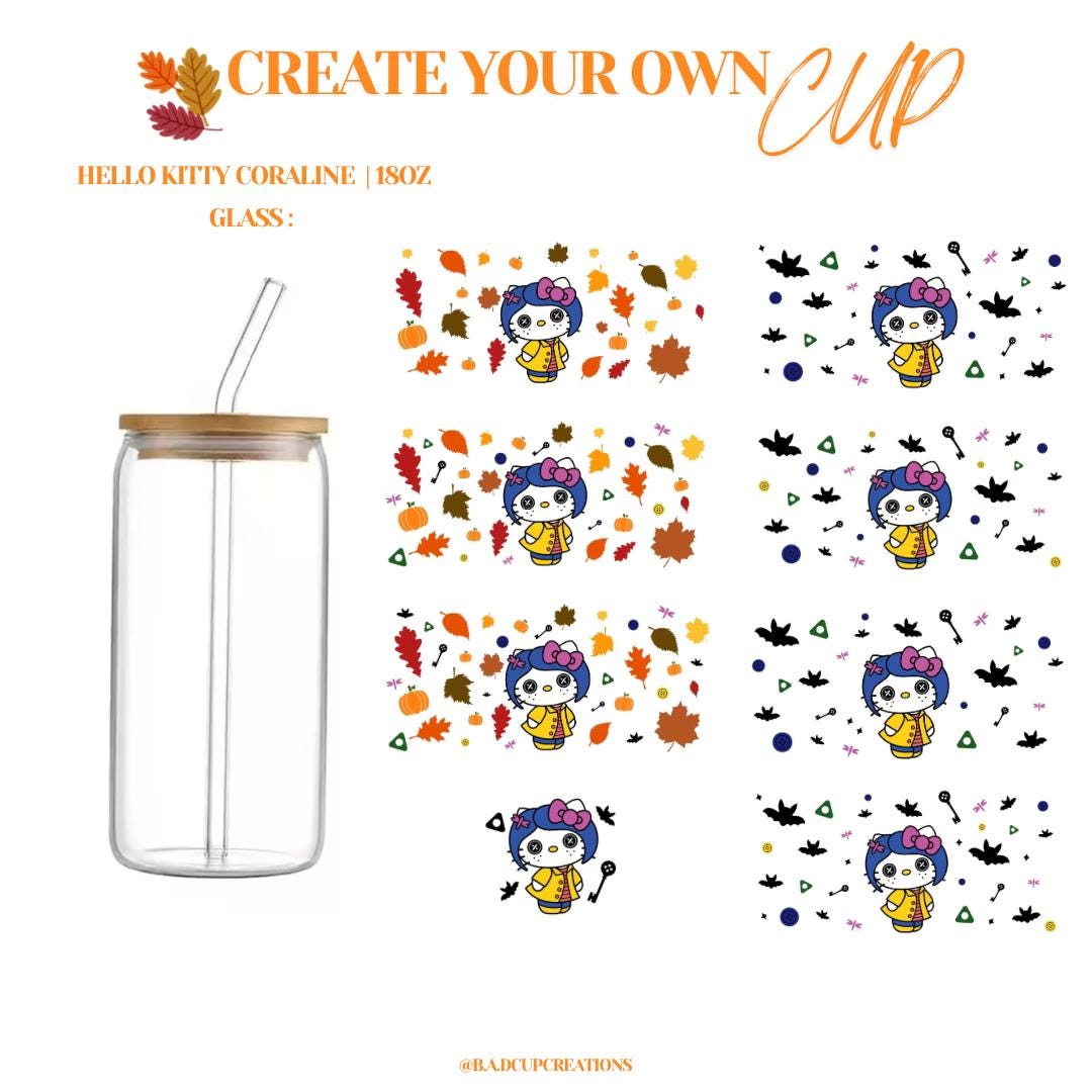 Buy Hello Kitty Coraline I Create Your Own Cup I 18 Oz Glass Cup Online ...