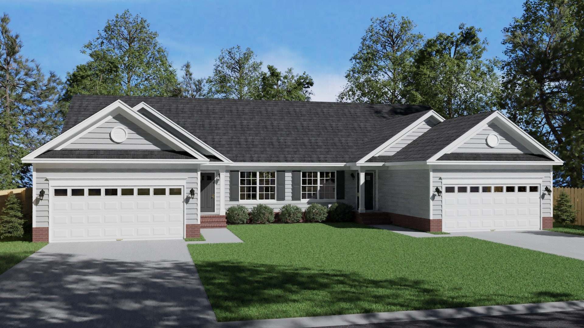 Duplex House Plan D1590-A - Etsy