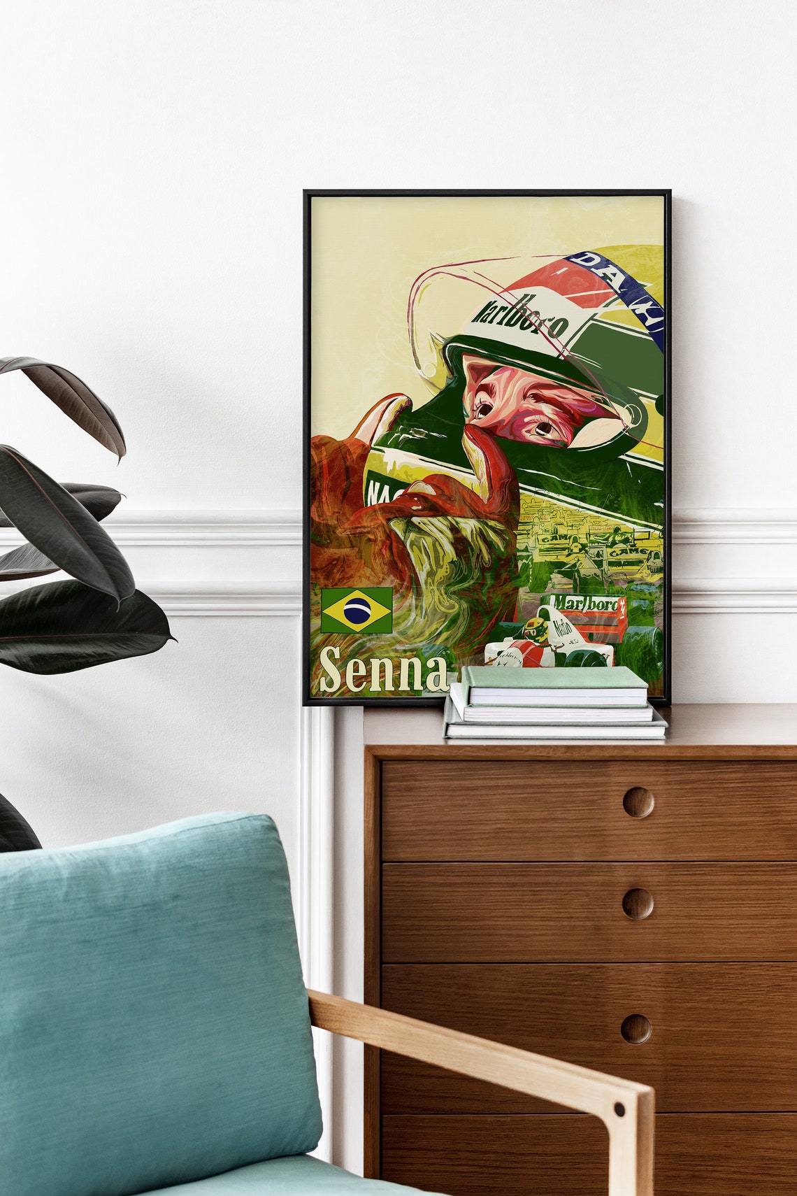 Ayrton Senna F1 Portrait Formula 1 Portrait, Formula 1 Wall Art ...