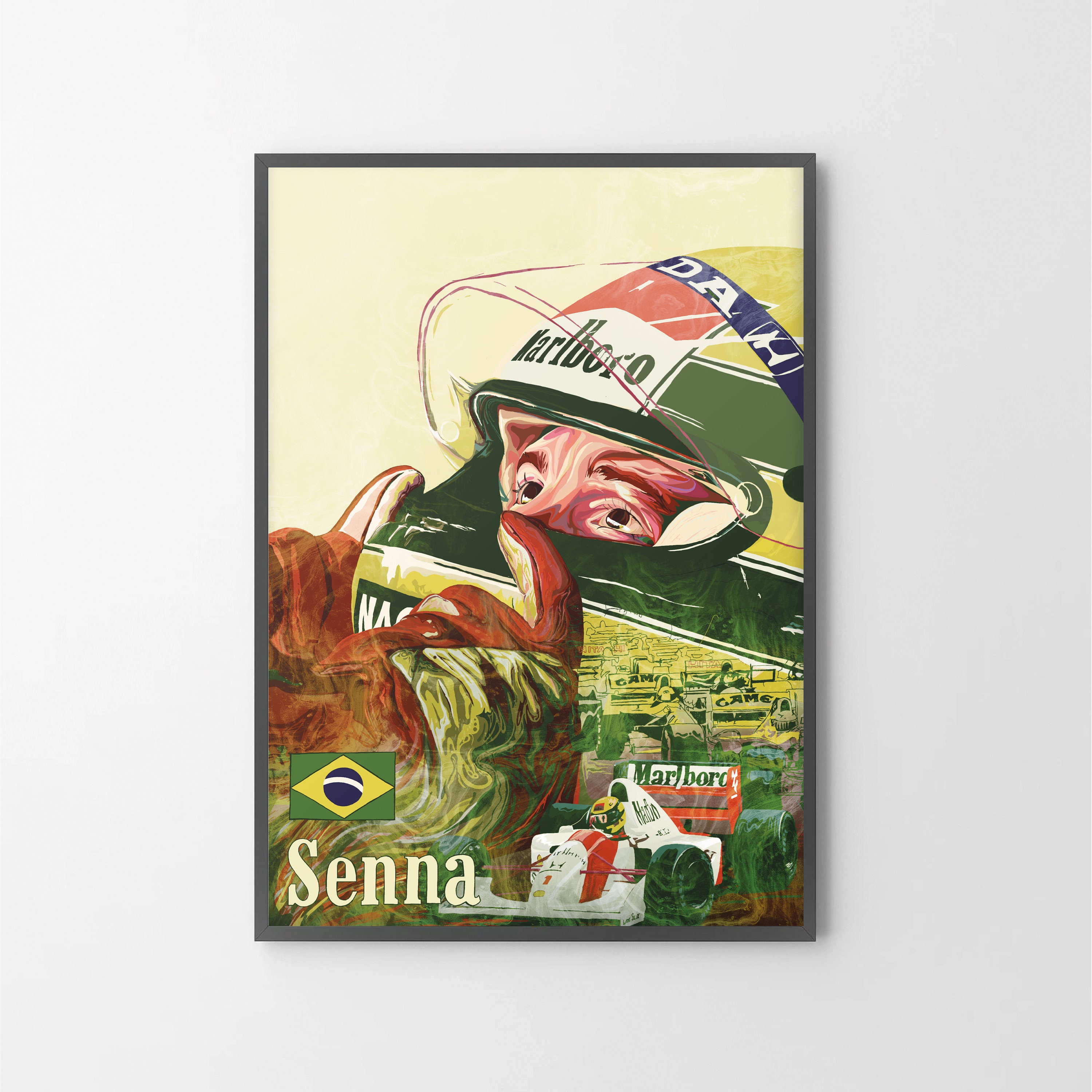 Ayrton Senna F1 Portrait Formula 1 Portrait, Formula 1 Wall Art ...