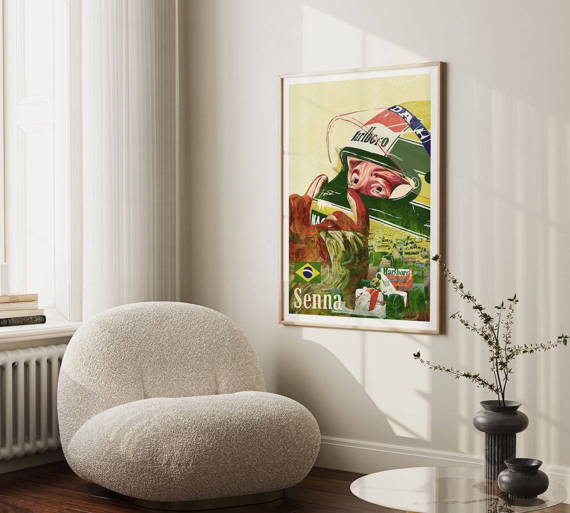 Ayrton Senna F1 Portrait Formula 1 Portrait, Formula 1 Wall Art ...