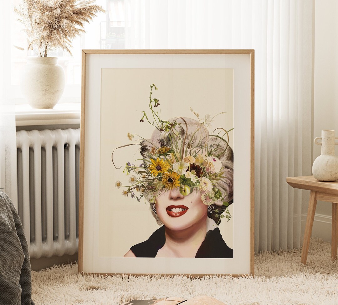 Marilyn Monroe Flower Portrait | Vintage Marilyn Monroe Hollywood ...