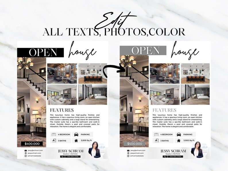 Luxury Open House Flyer | Real Estate Printable Open House Flyer ...