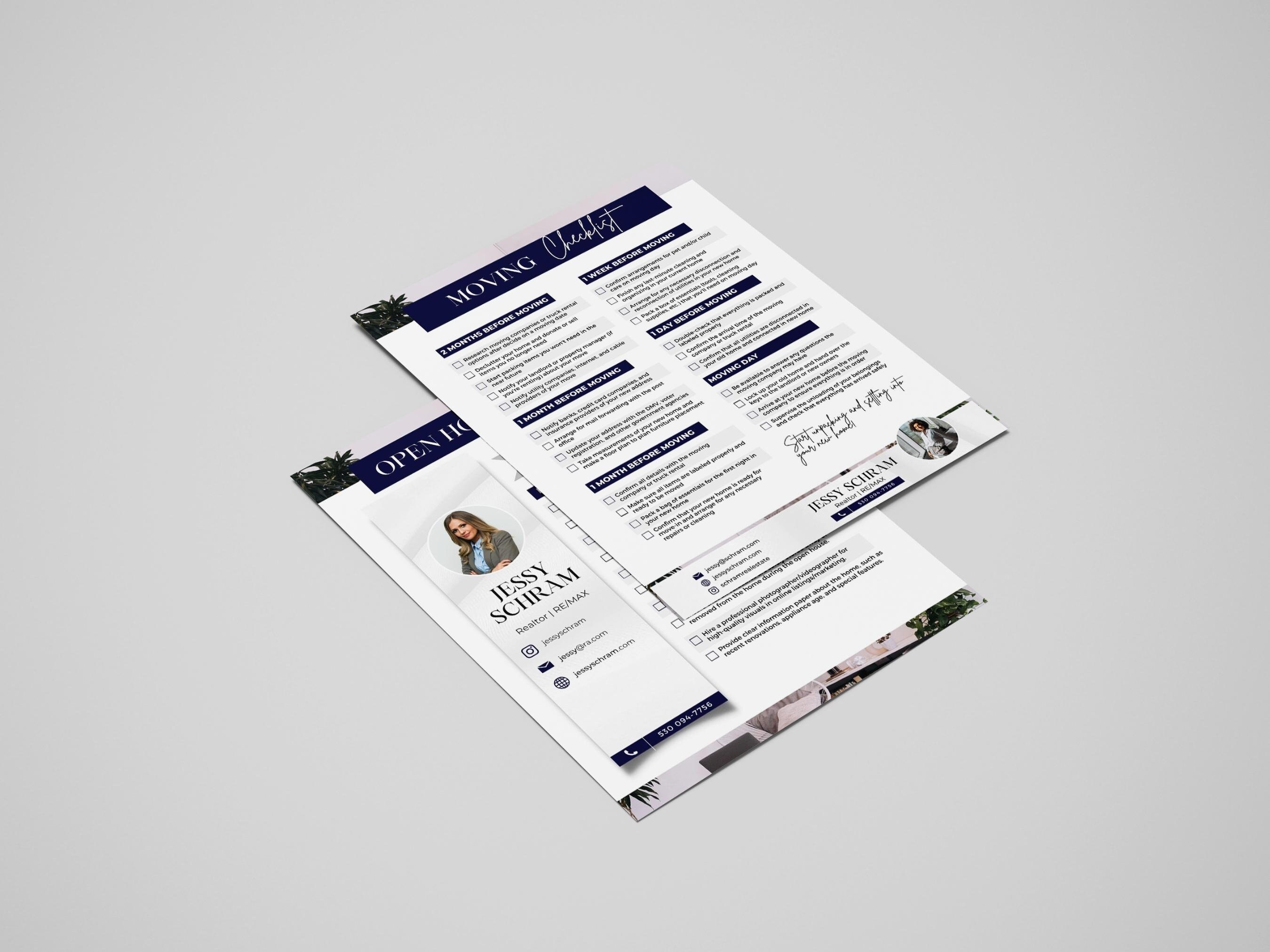 Dark Blue Checklist Bundle Printable Real Estate Checklist Canva ...