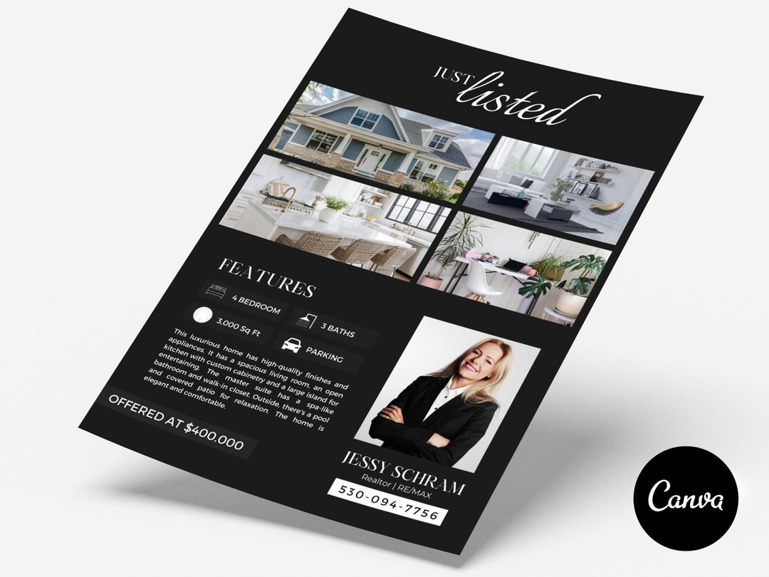Printable Just Listed Flyer | Real Estate Just Listed Flyer Template ...